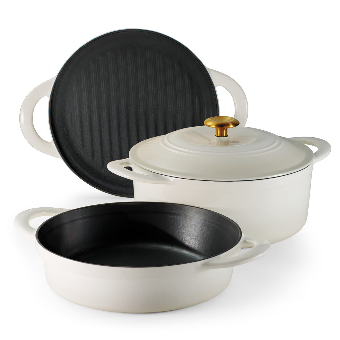 4-Piece Stackable Enamel Cast Iron Cookware Set – Tramontina USA