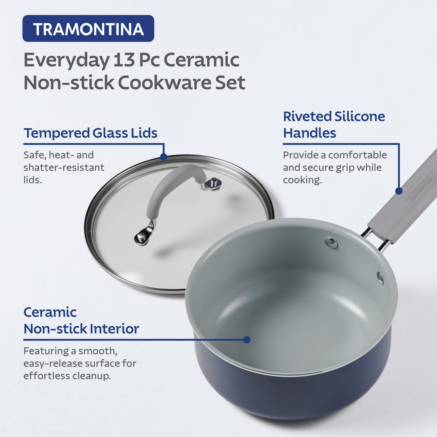 13-Piece Everyday Ceramic Nonstick Cookware Set – Tramontina USA