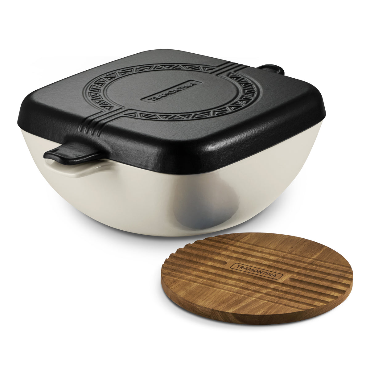 Cultura 6.5 Quart Enameled Cast Iron Multi-Cooker with Reversible Lid ...