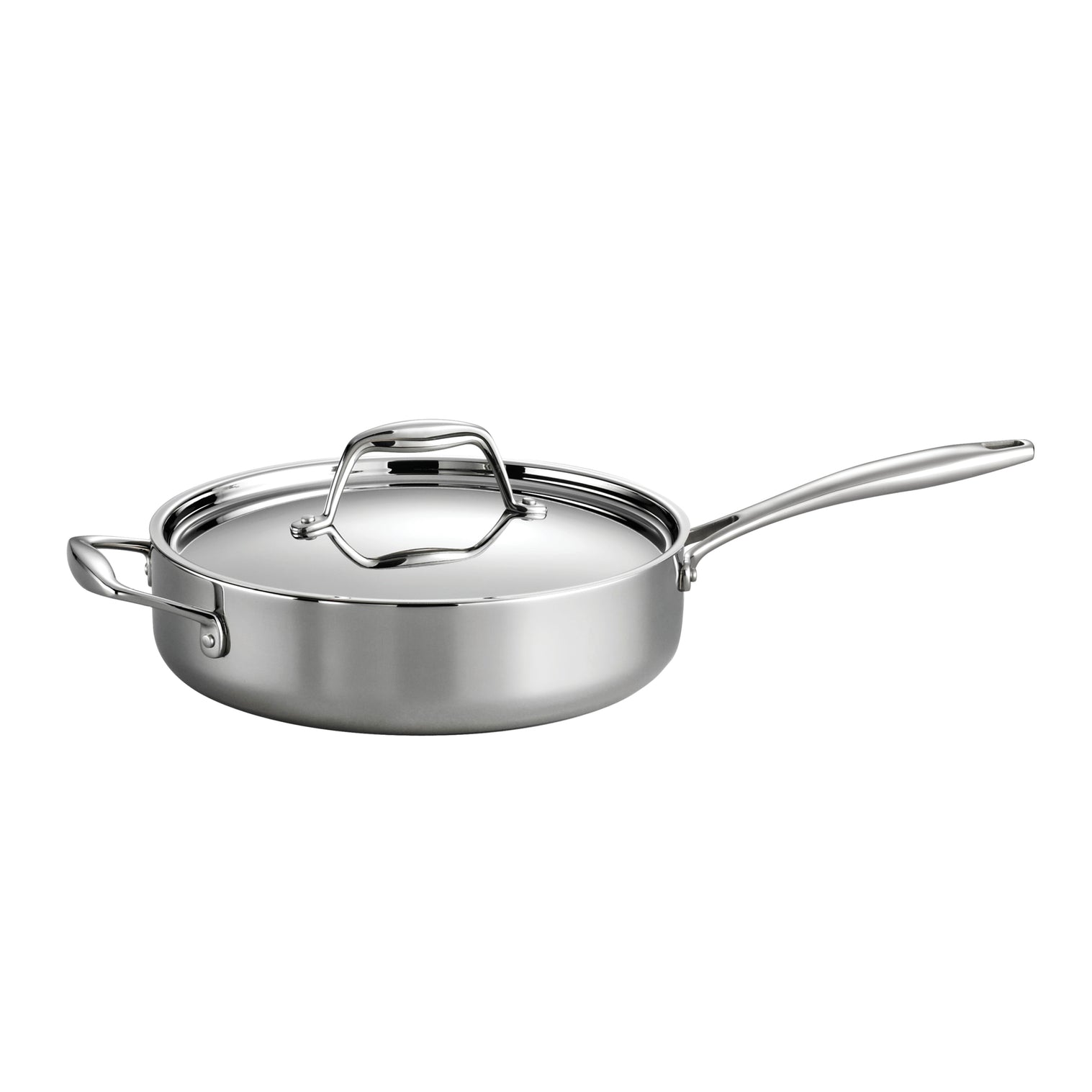 Signature 3 Quart Tri-Ply Clad Stainless Steel Covered Deep Saute Pan ...