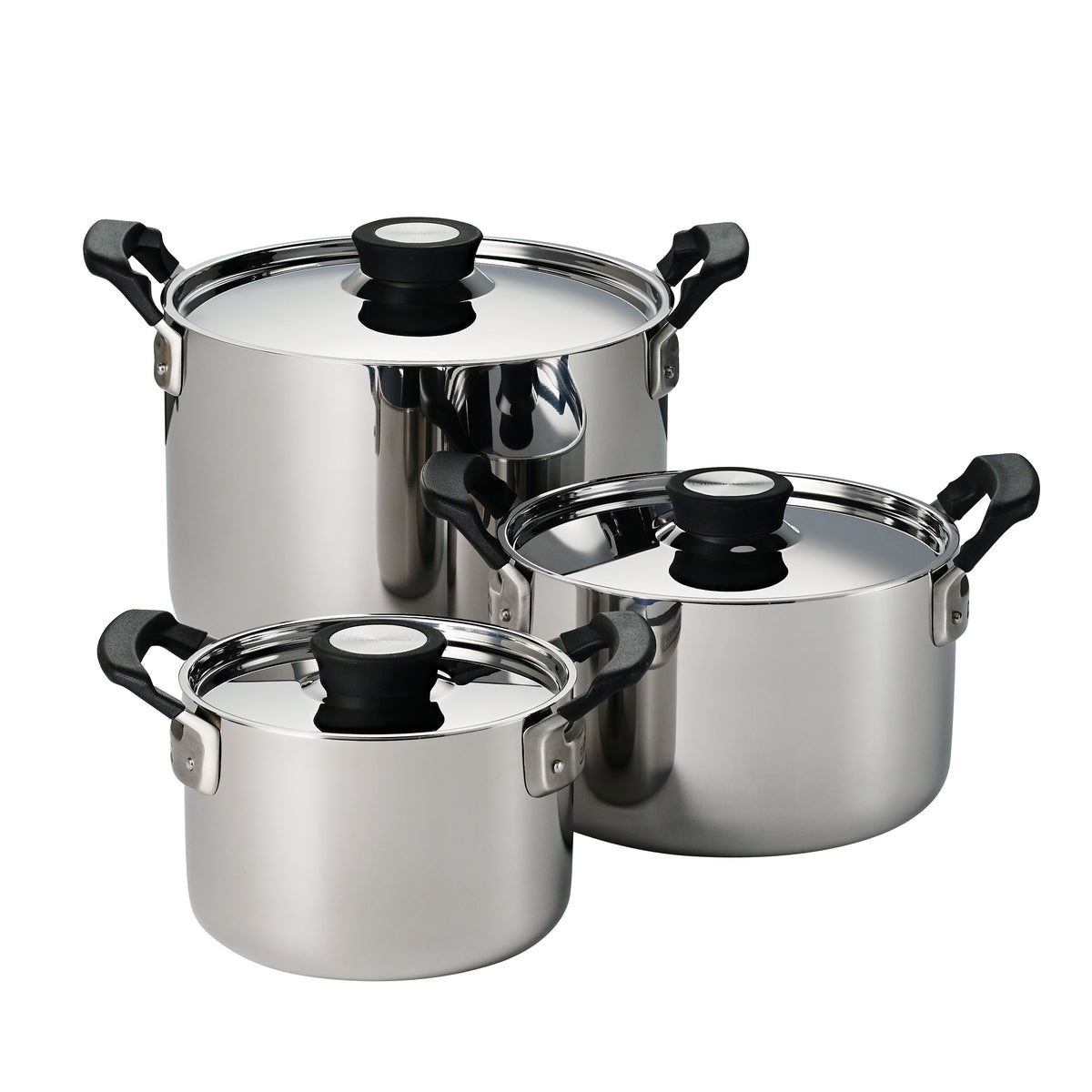 Nesting 6 Piece Stainless Steel Tri-Ply Clad Sauce and Stock Pot Set ...